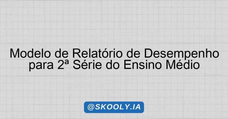Modelo de Relatório de Desempenho para 2ª Série do Ensino Médio ...